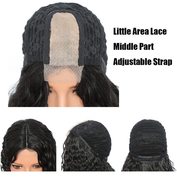 Hair | 32 Inches Middle Part Deep Wave Crimp Black Wig Upgrade ...